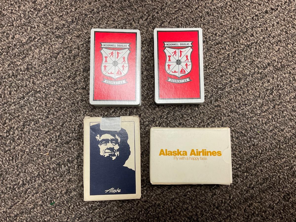 Playing cards Lot of 4 decks ALASKA AIRLINES & McDonnell Douglas ...