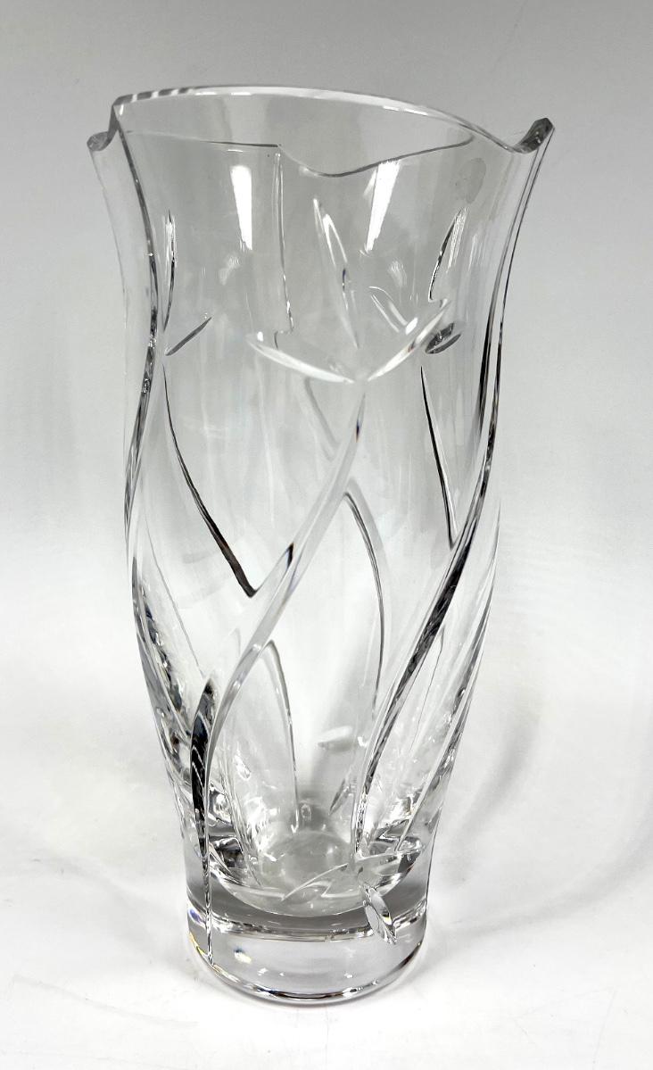 Clear Patterned Glass Vase