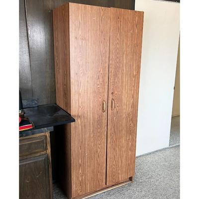 Tall Storage Cabinet with Cubbies & Shelves | EstateSales.org