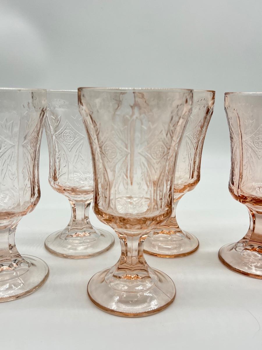 Indiana Glass ~ Set Of 5 ~ Federal Pink Depression ~ Madrid