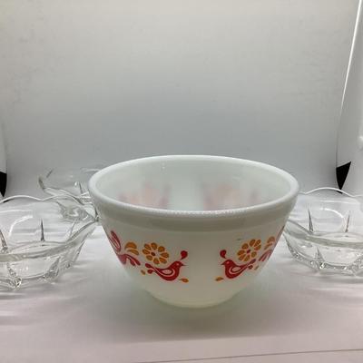 Vintage Pyrex Friendship bowl, 2 small 70’s mixing, 5 glass bowls ...