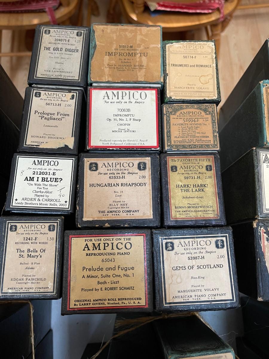 12 Ampico player piano rolls #3 | EstateSales.org