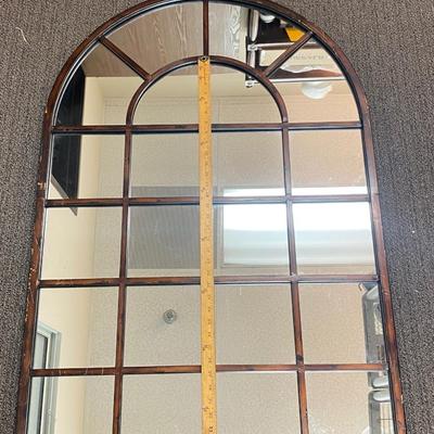 Heavy Arched Paned Window Style Wall Mirror | EstateSales.org