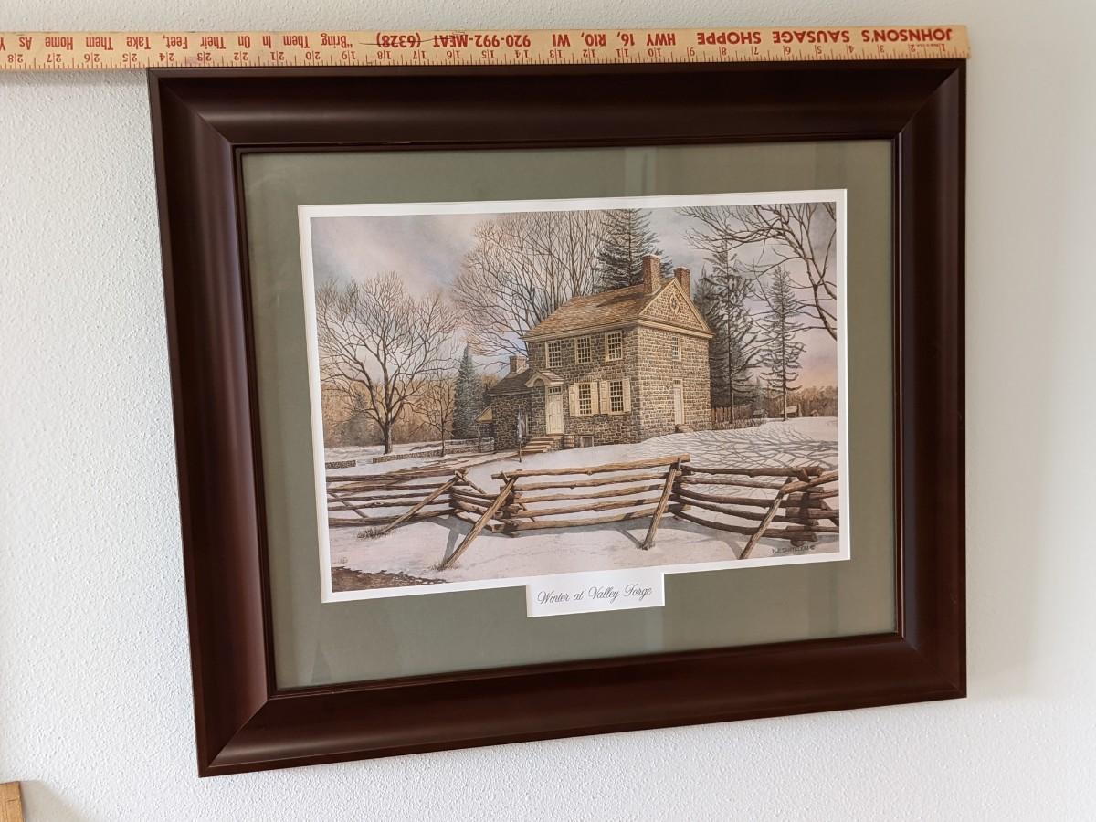Framed and Matted Print of "Winter at Valley Forge" | EstateSales.org