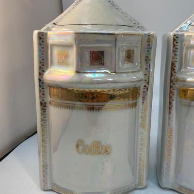 Vintage Ceramic White Block Germany 4 Piece Kitchen Canister Set ...