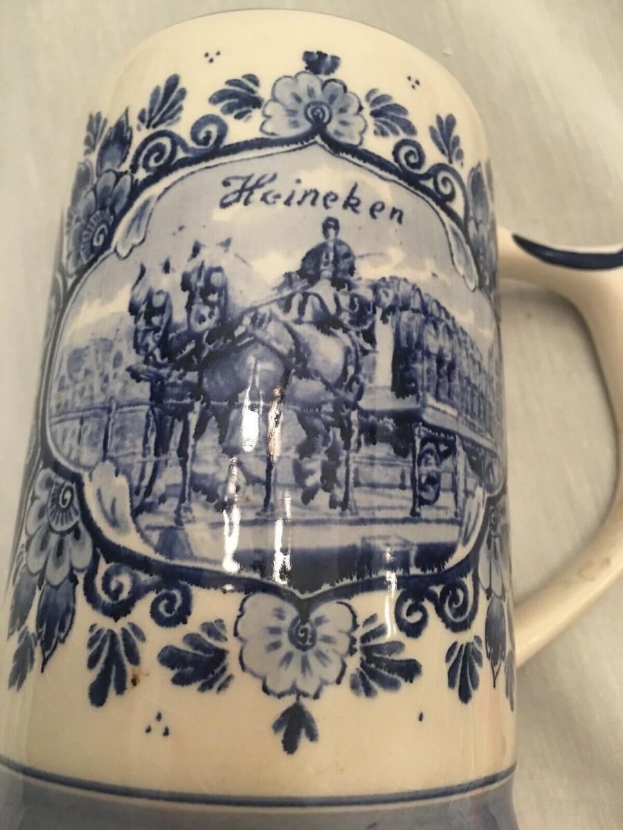 Vintage Heineken Delft Stein Mug Windmill Holland Handwork 5 1/2” Tall ...