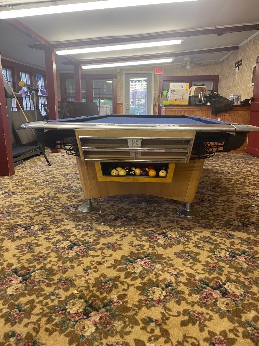 Antique Brunswick Gold Crown 3 Table | EstateSales.org