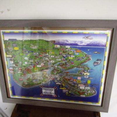 Framed Map of Homer, Alaska | EstateSales.org