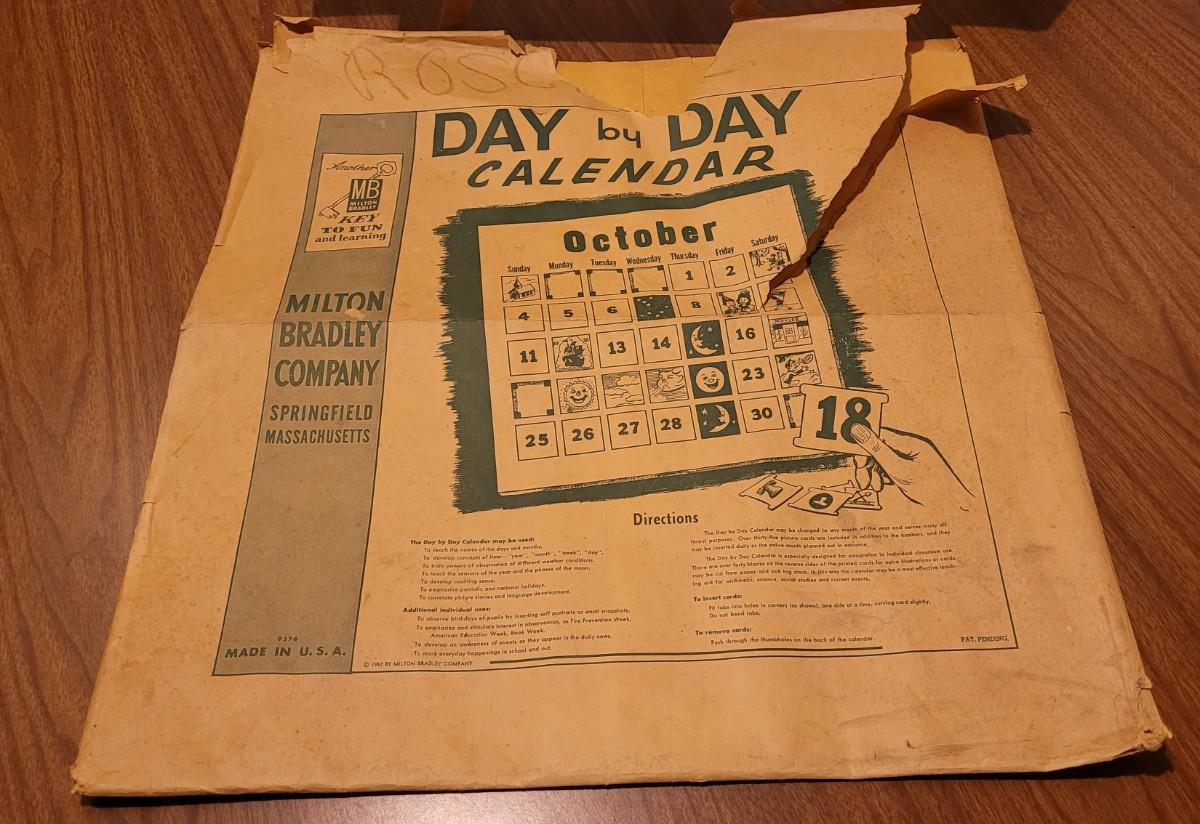 Lot 7: Vintage Mid Century Milton Bradley 'Day by Day Calendar ...
