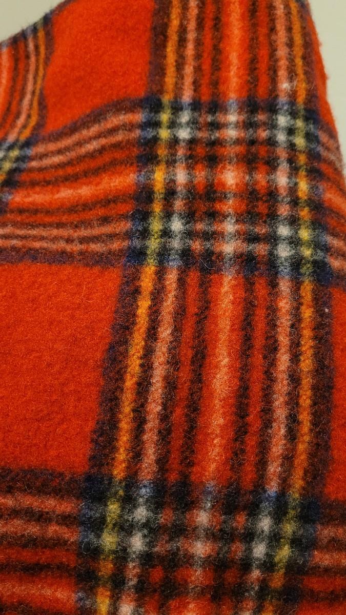 Lot 22: Vintage Fairbo Red, Black & Yellow Wool Blanket | EstateSales.org