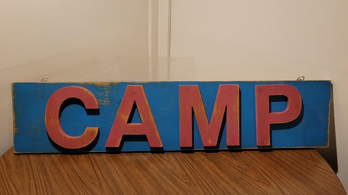 Lot 68: Wood CAMP Sign | EstateSales.org