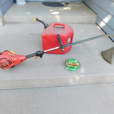 LOT 263 HOMELITE GAS WEED EATER, 5 GAL GAS CAN, AND TRIMMER STRING ...