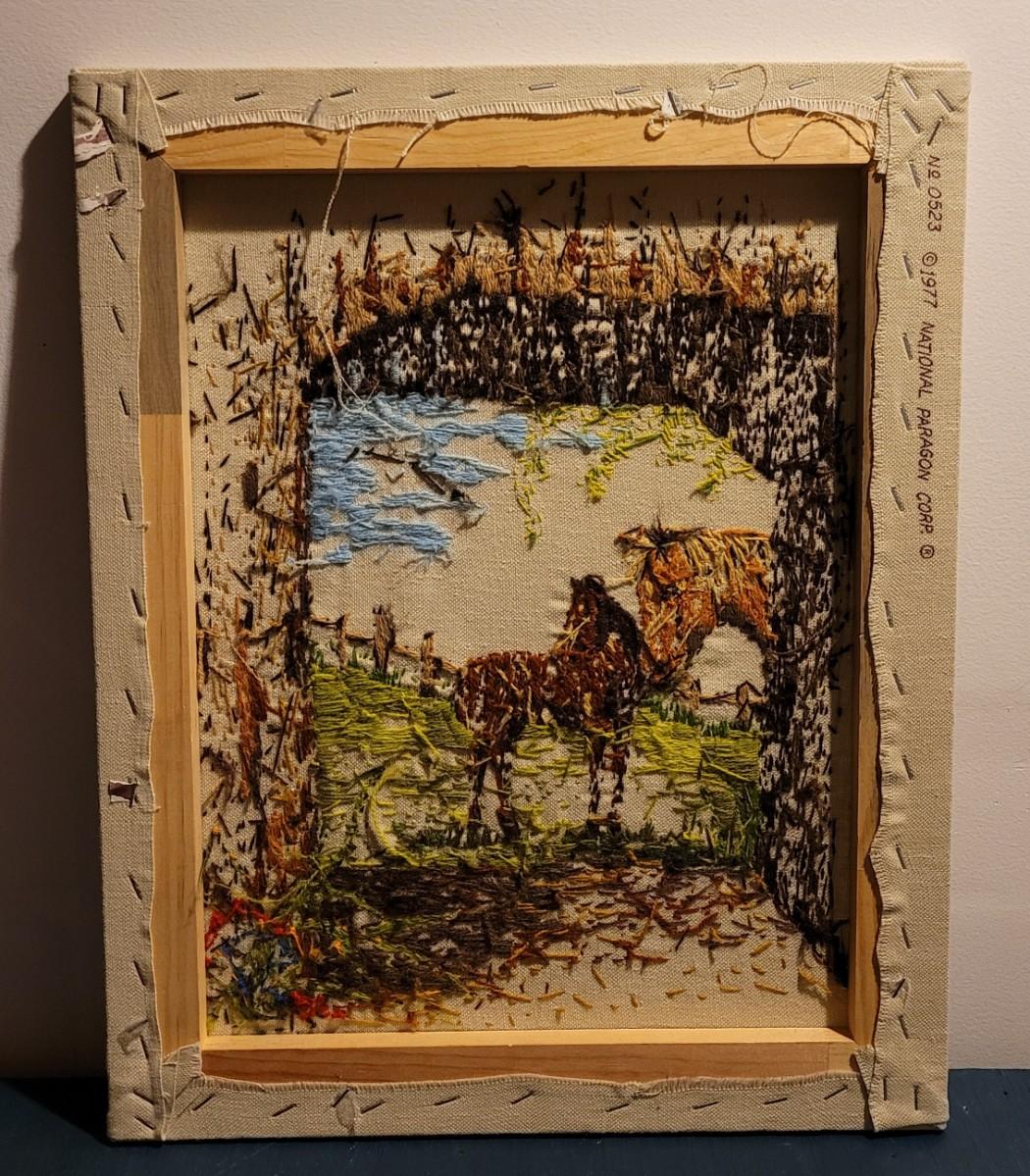 Lot 115: Mid Century Hand Stitched Horse Art | EstateSales.org