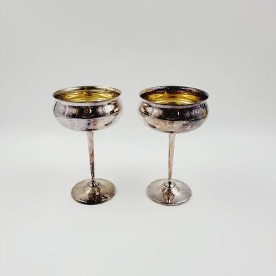 VINTAGE SHERIDAN EPS SILVER PLATE TOASTING GOBLETS | EstateSales.org