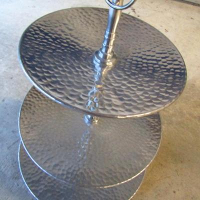 Hammered Metal Triple Tiered Serving Plate from World Market ...