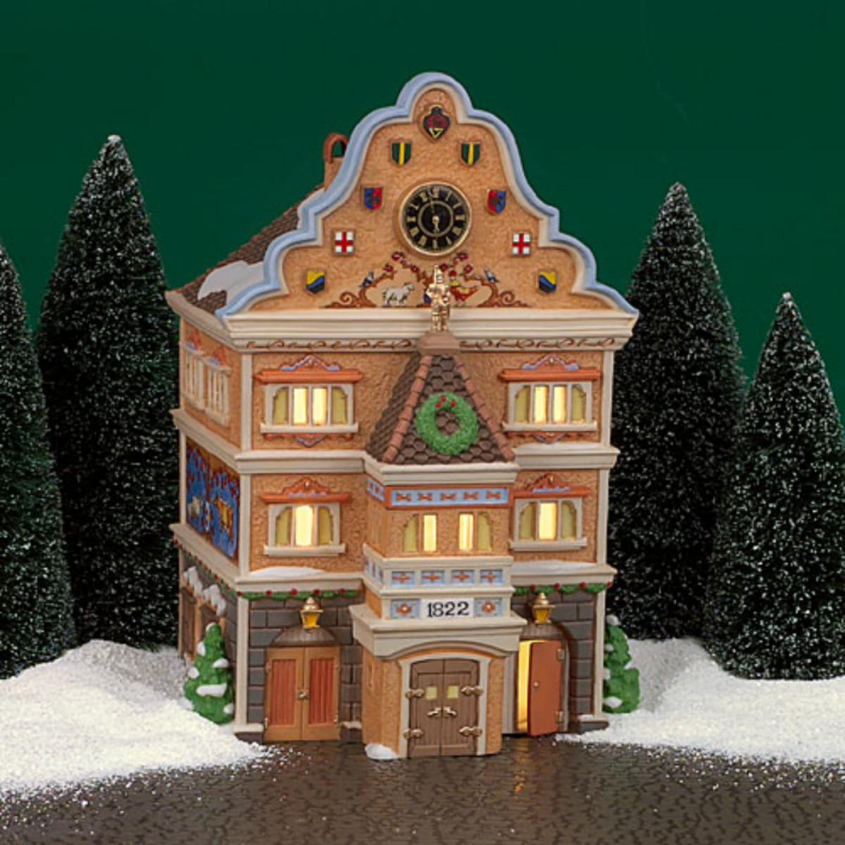 Dept 56 Alpine Village RATHAUS NEUDORF Town Hall 56.56230 RARE Retired ...