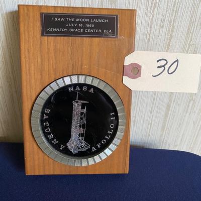 Nasa Collectible Moon Launch Plaque | EstateSales.org