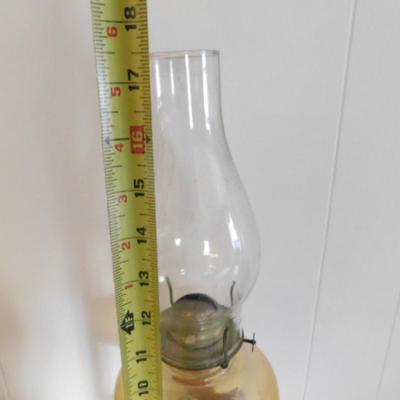 Amber Glass Post Oil Lamp (L21) | EstateSales.org