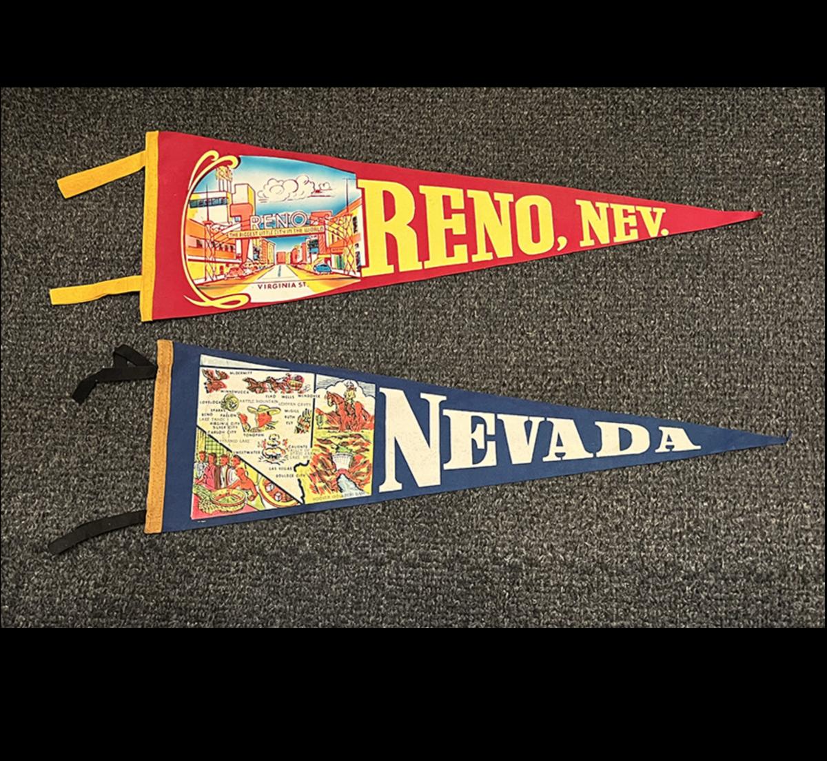 Lot LLL 2 Souvenir Felt Pennants Nevada Reno Biggest Little City Las ...