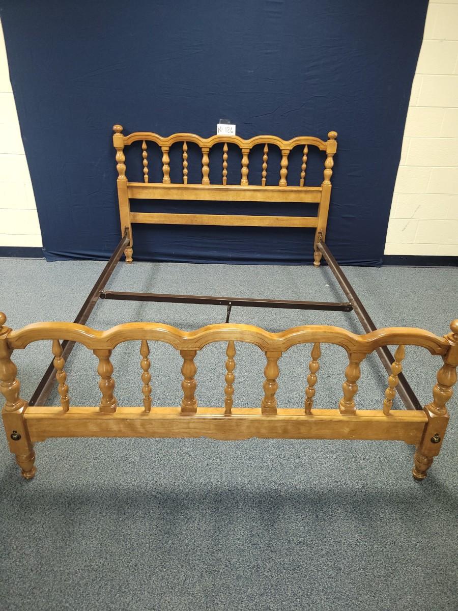 Full size bed frame with rails | EstateSales.org
