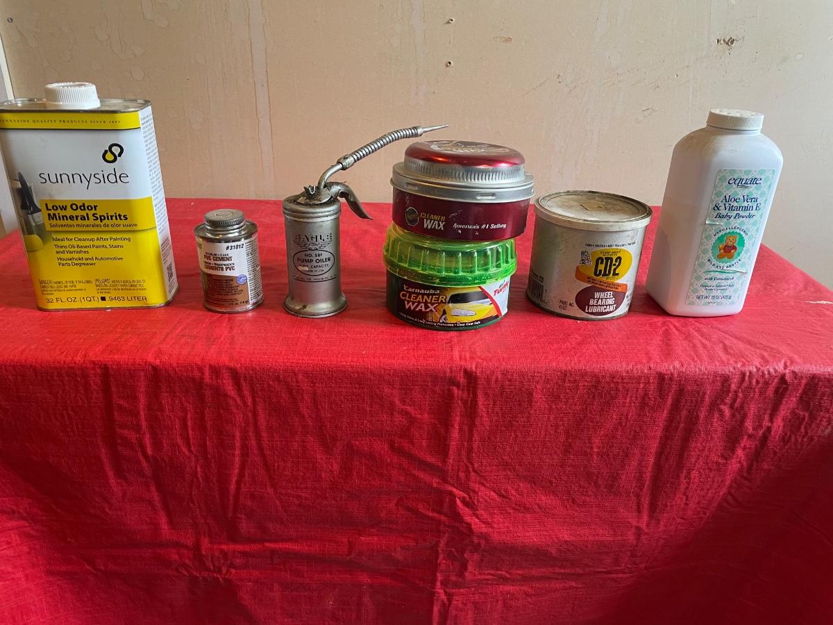 Assortment of lubricants and baby powder | EstateSales.org