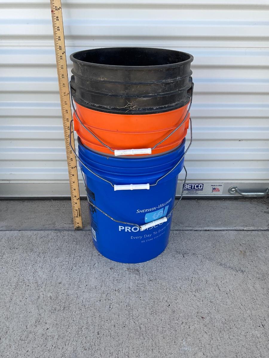 Three five gal buckets | EstateSales.org