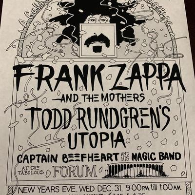 1975 New Years Eve Frank Zappa Todd Rundgrens Concert Poster ...