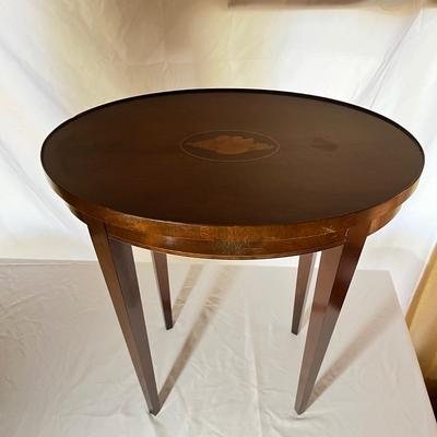 Small Wood Inlaid Table (MB-MG) | EstateSales.org