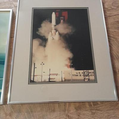 FRAMED SPACE SHUTTLE LIFT OFF PICTURES MARTIN MARIETTA ASTRONAUTICS ...