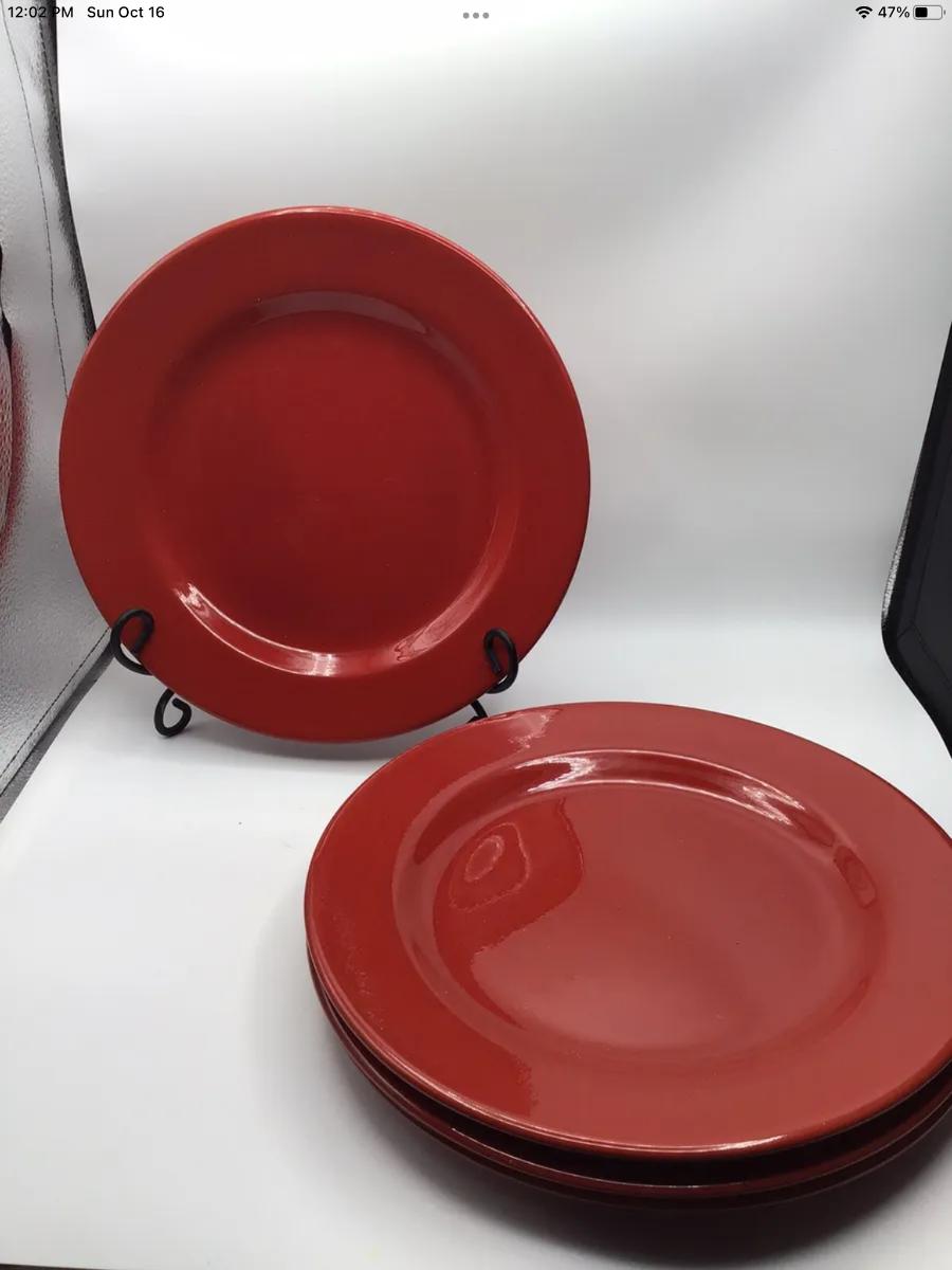 Pier 1 Red Earthenware Dinner Plates | EstateSales.org