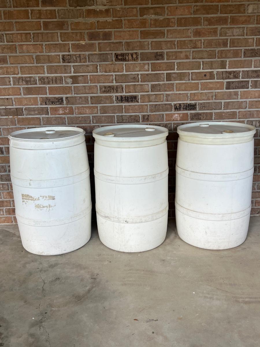 NAMPAC ~ Three (3) ~ 55 Gallon Plastic Barrels | EstateSales.org