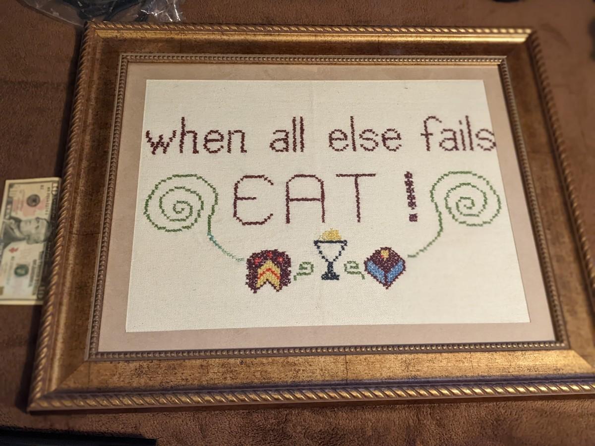 Embroidered "When all else fails EAT!" | EstateSales.org