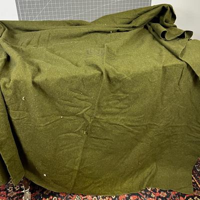 Olive Drab US Army Wool Blanket | EstateSales.org