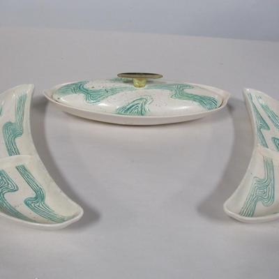 Mid Century Atomic Bell MFG. CO. No. 525 USA Turquoise Gold Glitter ...