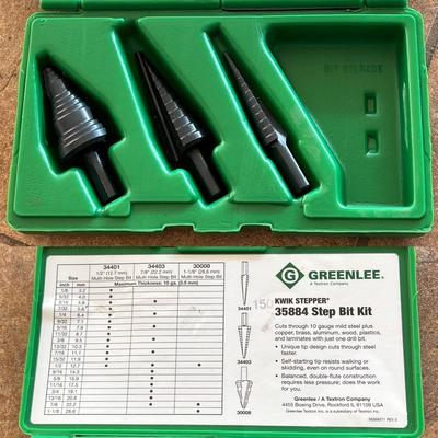 GREENLEE ~ Kwik Stepper ~ Step Bit Kit & Hole Saw Kit | EstateSales.org