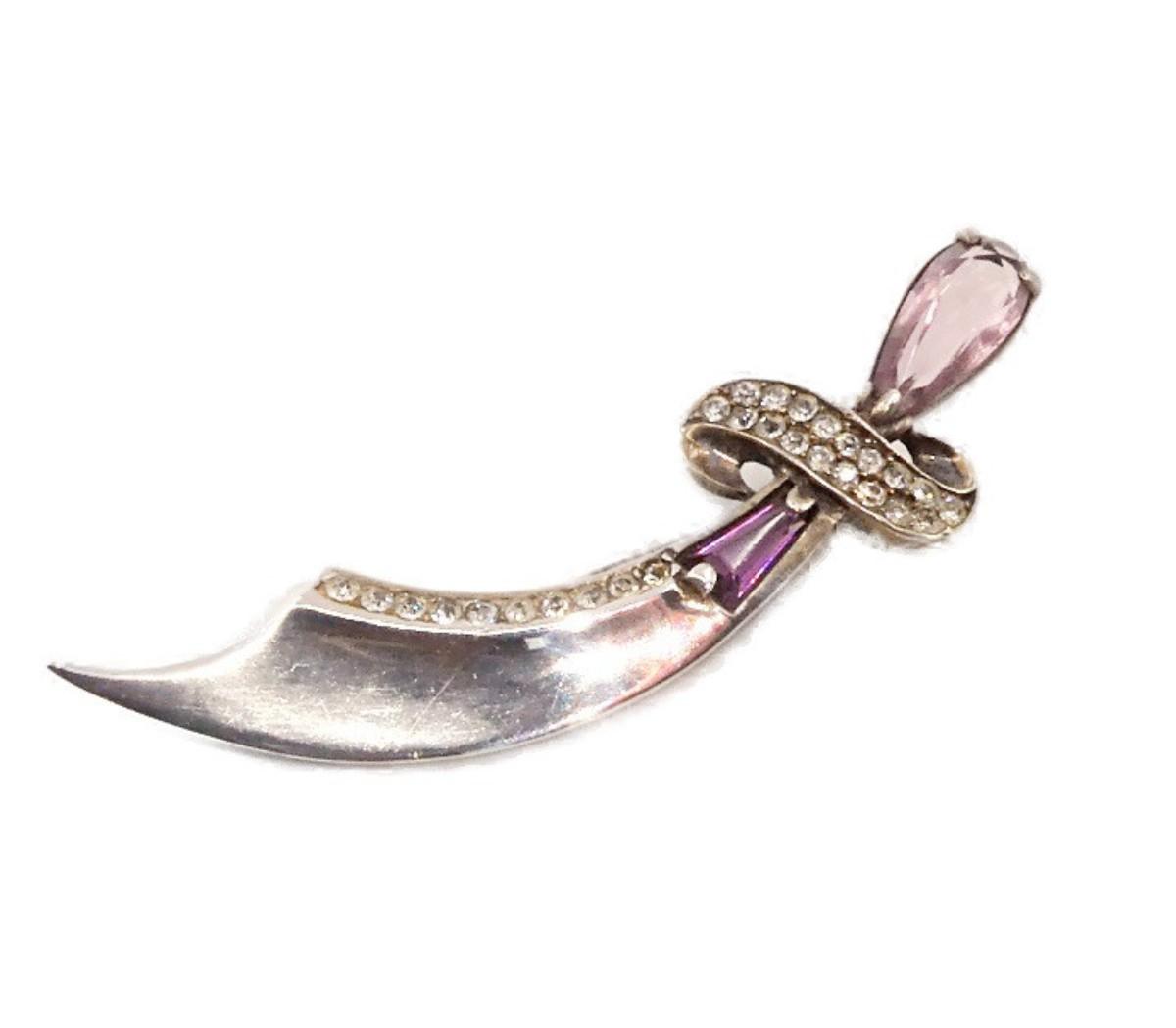 LOT 3: Jeweled Sterling Silver Scimitar Saber | EstateSales.org