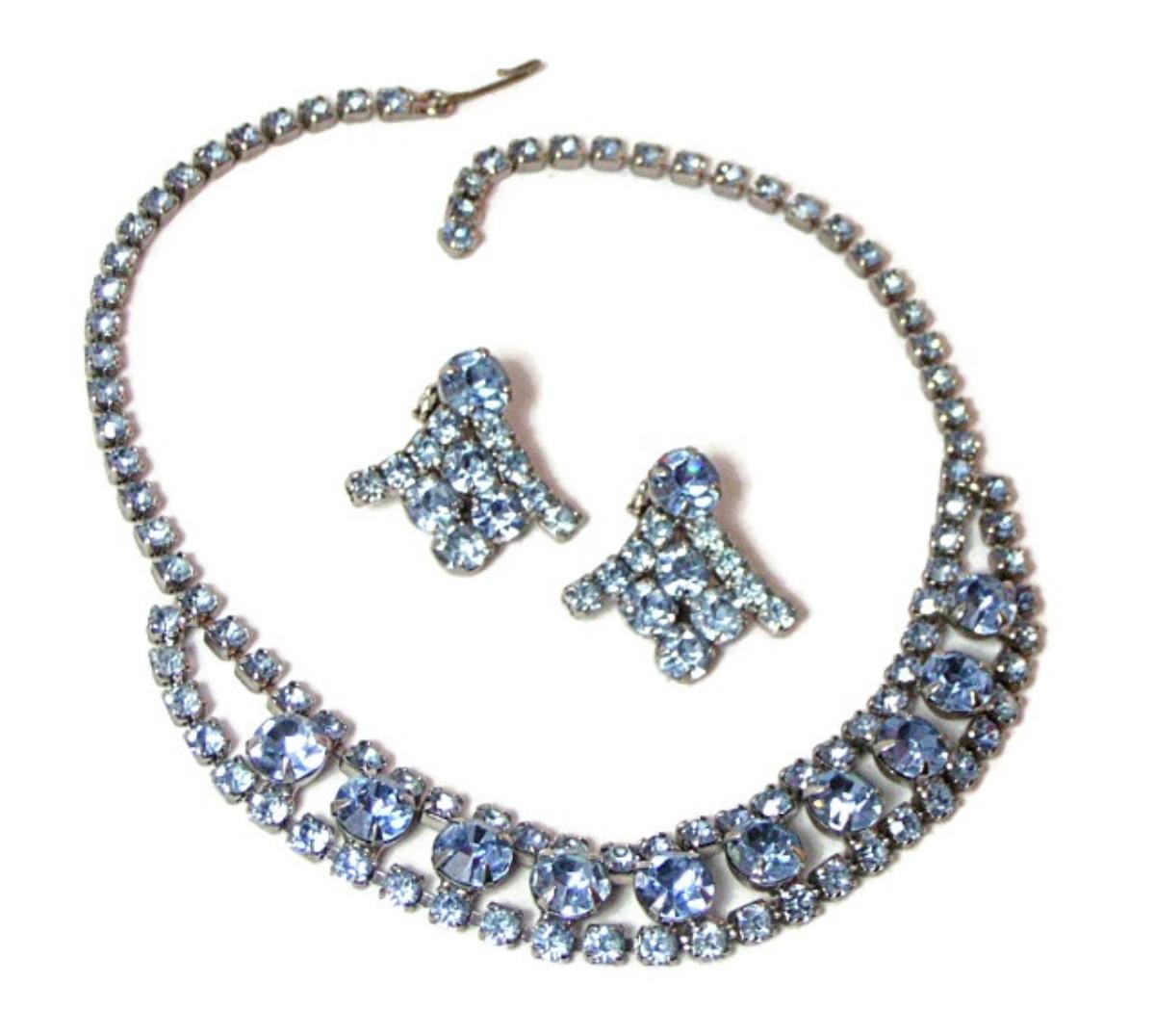 LOT 42: Pastel Blue Rhinestone Set | EstateSales.org