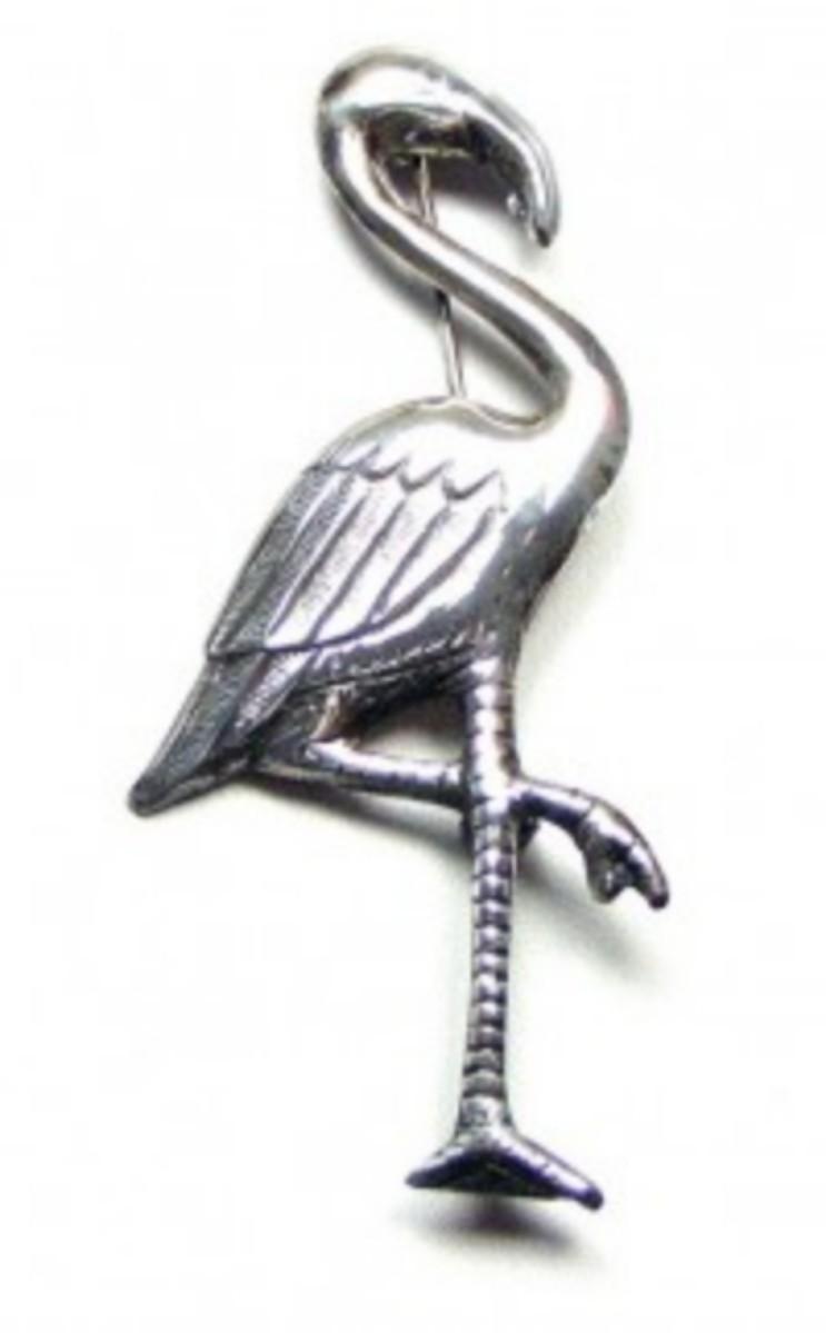 LOT 49: Tropical Sterling Silver Flamingo | EstateSales.org