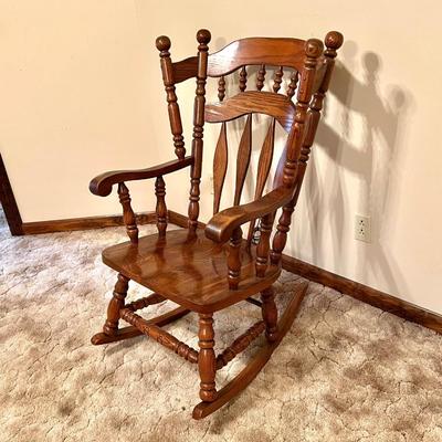 Solid Oak Rocking Chair | EstateSales.org