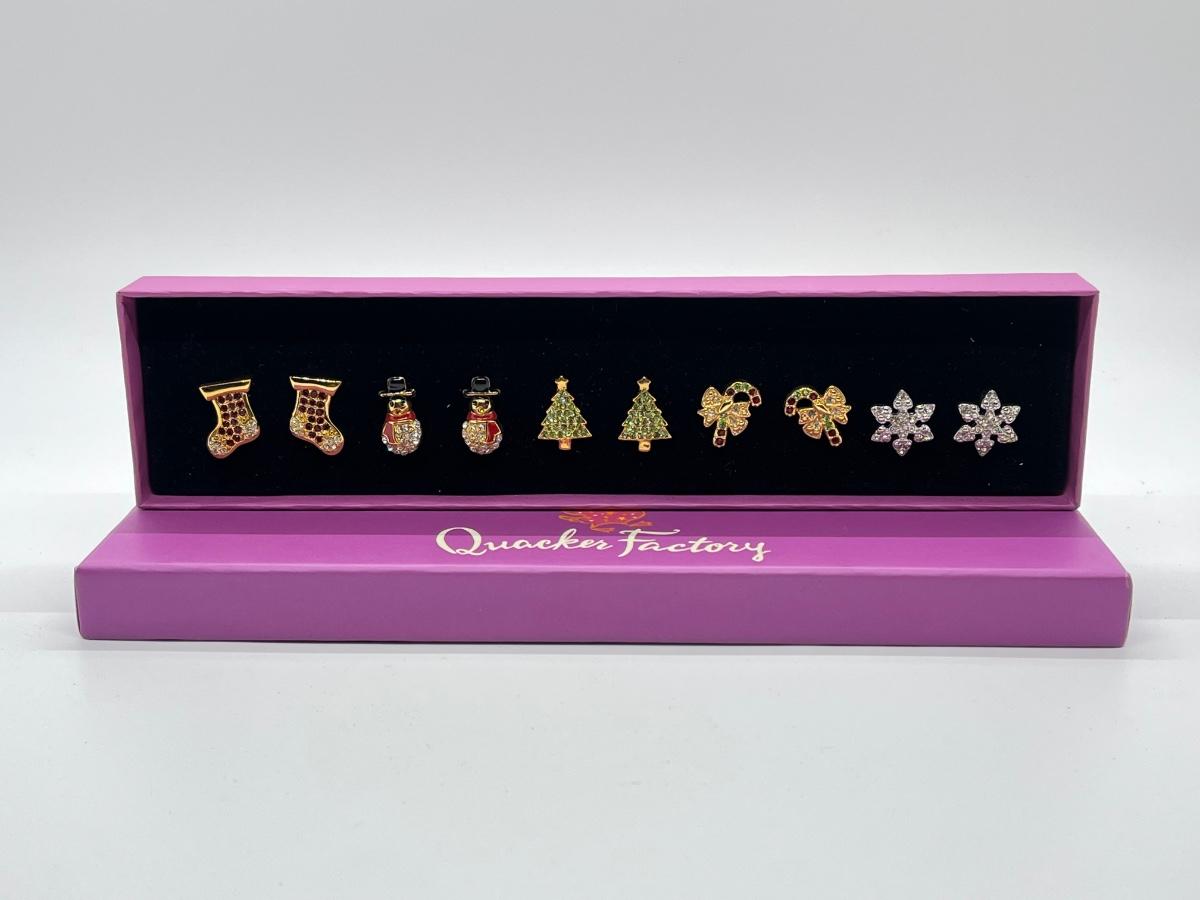 LOT 68: Quacker Factory Gift Set - Five Pairs of Christmas Earrings ...