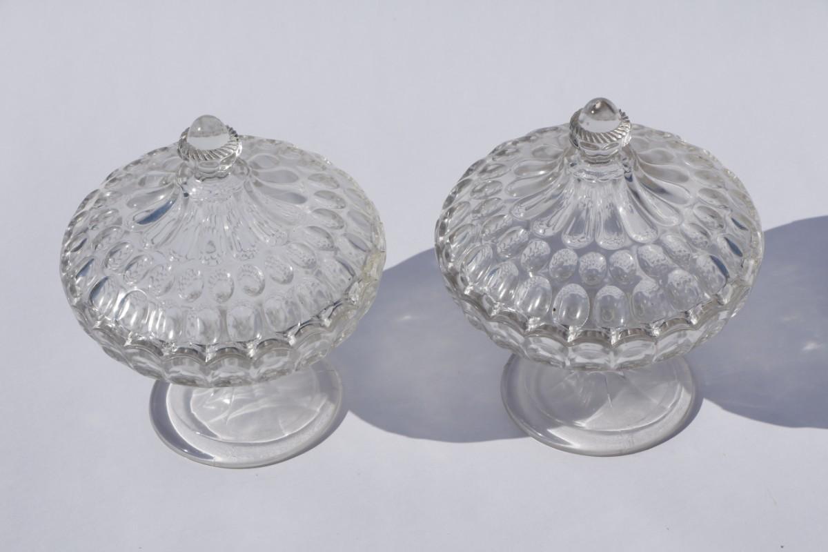 Pair of Vintage Pressed Glass Candy Dishes | EstateSales.org