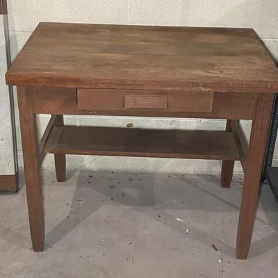 Wood Library Table w/ One Drawer (B-RG) | EstateSales.org