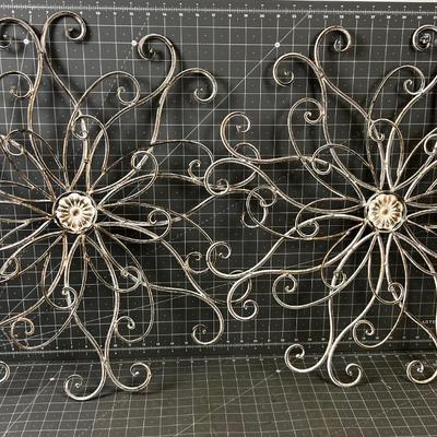 2 Wrought Iron Rosettes, NEW | EstateSales.org