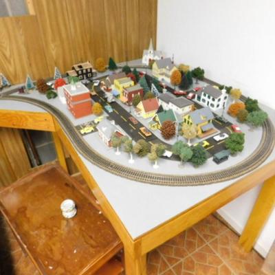 Large Model Train Village and Track with Trains, Platform, and Switch ...