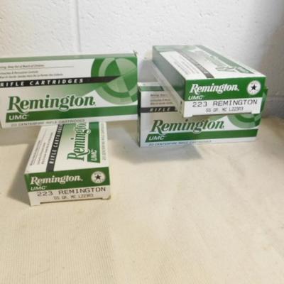 4 Boxes Remington UMC .223 55 Grain 20 Round Box | EstateSales.org