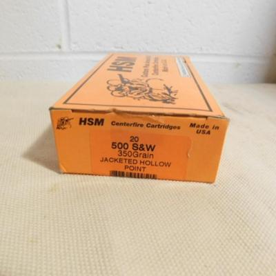 2 Boxes HSM 500 S&W CF 350 Grain JHP 20 Round Box | EstateSales.org