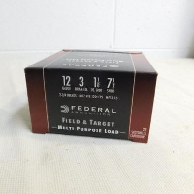 4 Boxes Federal Field and Target 12 Gauge 3" No. 7.5 25 Round Box ...