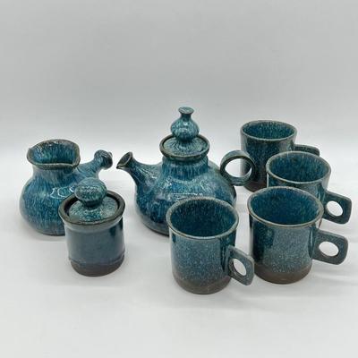 Glazed Pottery Tea Set | EstateSales.org