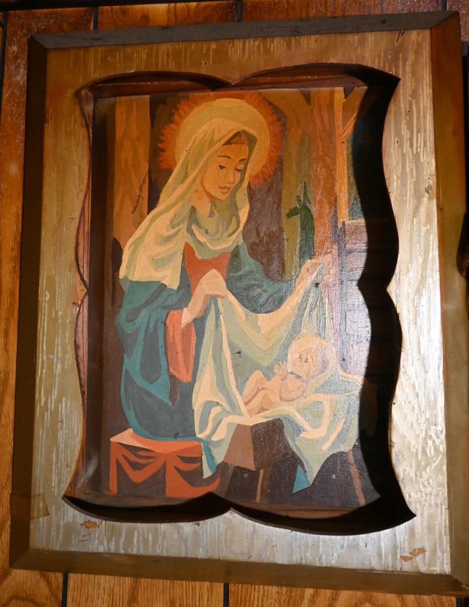 Paint by number MARY WITH INFANT JESUS Shadow box frame | EstateSales.org