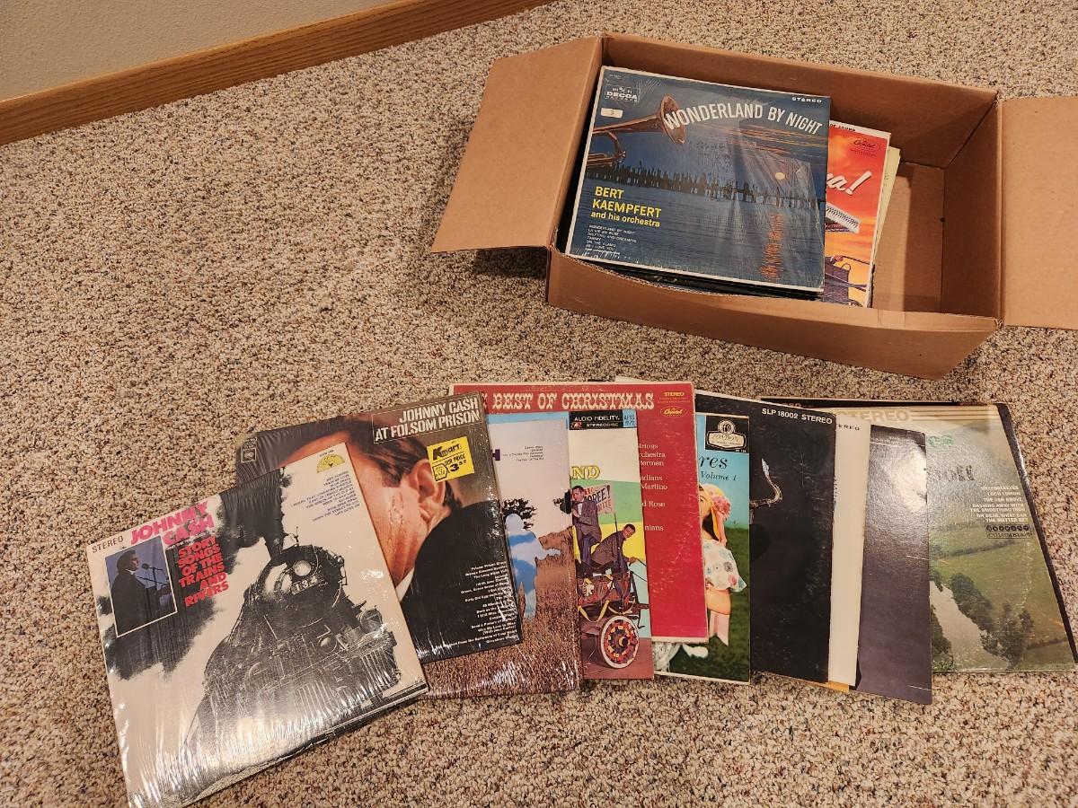 Box of records. | EstateSales.org